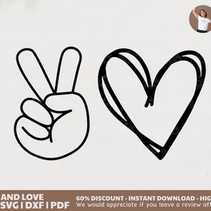 Peace and Love SVG File, Peace Love Svg, Peace Sign SVG Files for ...