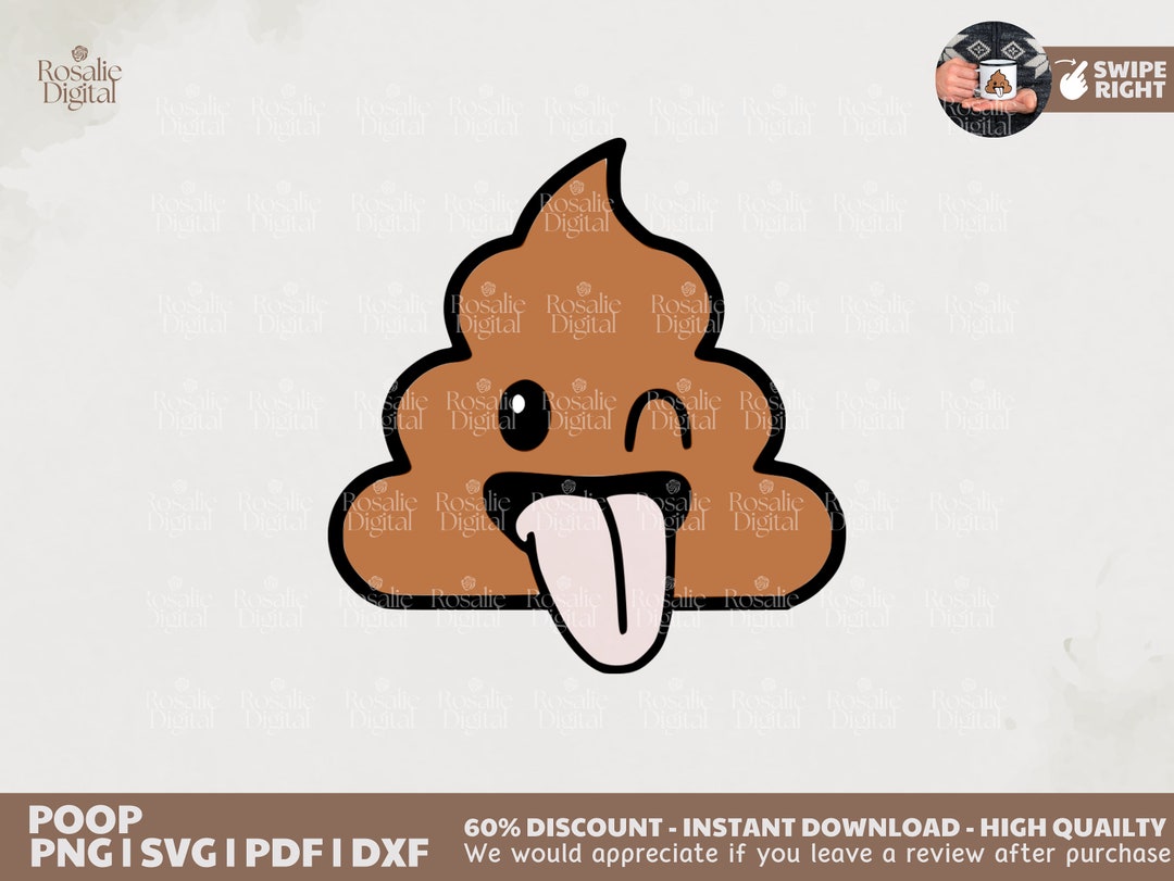 Poop Svg,tongue Out Poop Svg Cut Files for Cricut, Funny Drawing Svg ...