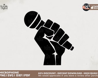 Holding Microphone Svg Singer Svg Audio Svg Sound Svg - Etsy