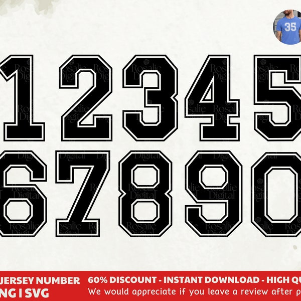 Soccer Jersey Numbers Font - Etsy