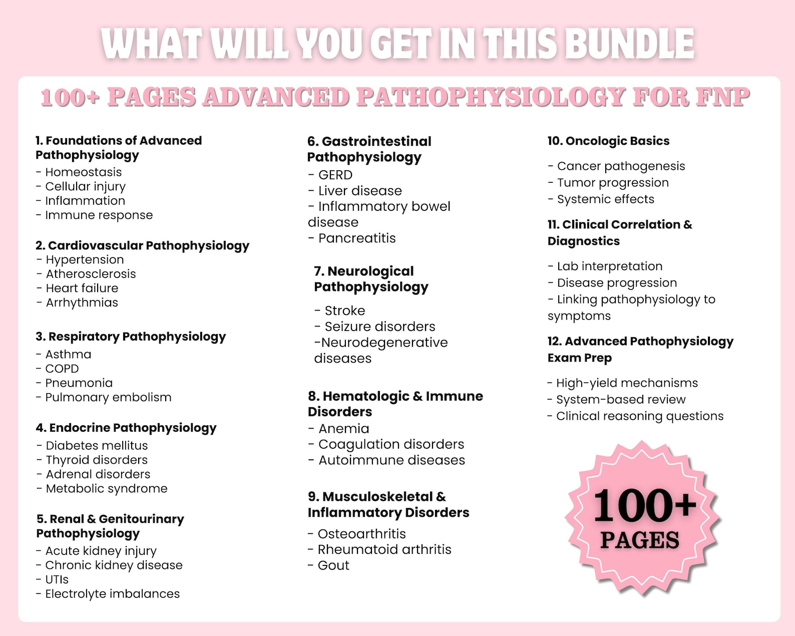 Advanced Pathophysiology FNP | FNP Study Guide | Nursing Notes ...