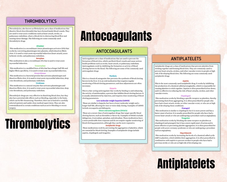 Cardiovascular Pharmacology Notes Nursing Student Notes - Etsy
