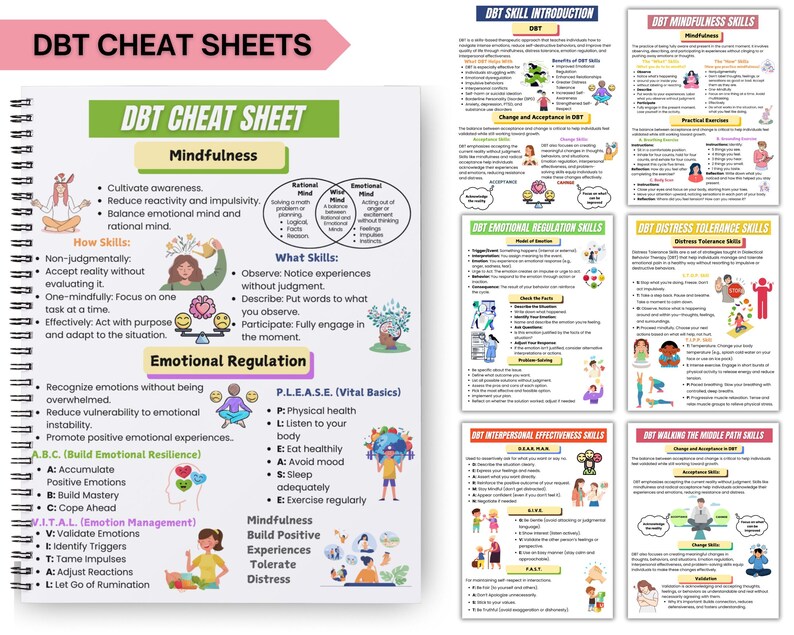 Mega DBT Bundle | DBT Skills Worksheet | DBT Flash Cards | Dbt Workbook ...