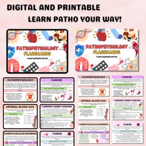 Pathophysiology Flashcards Bundle | Pathophysiology Notes | Nursing ...