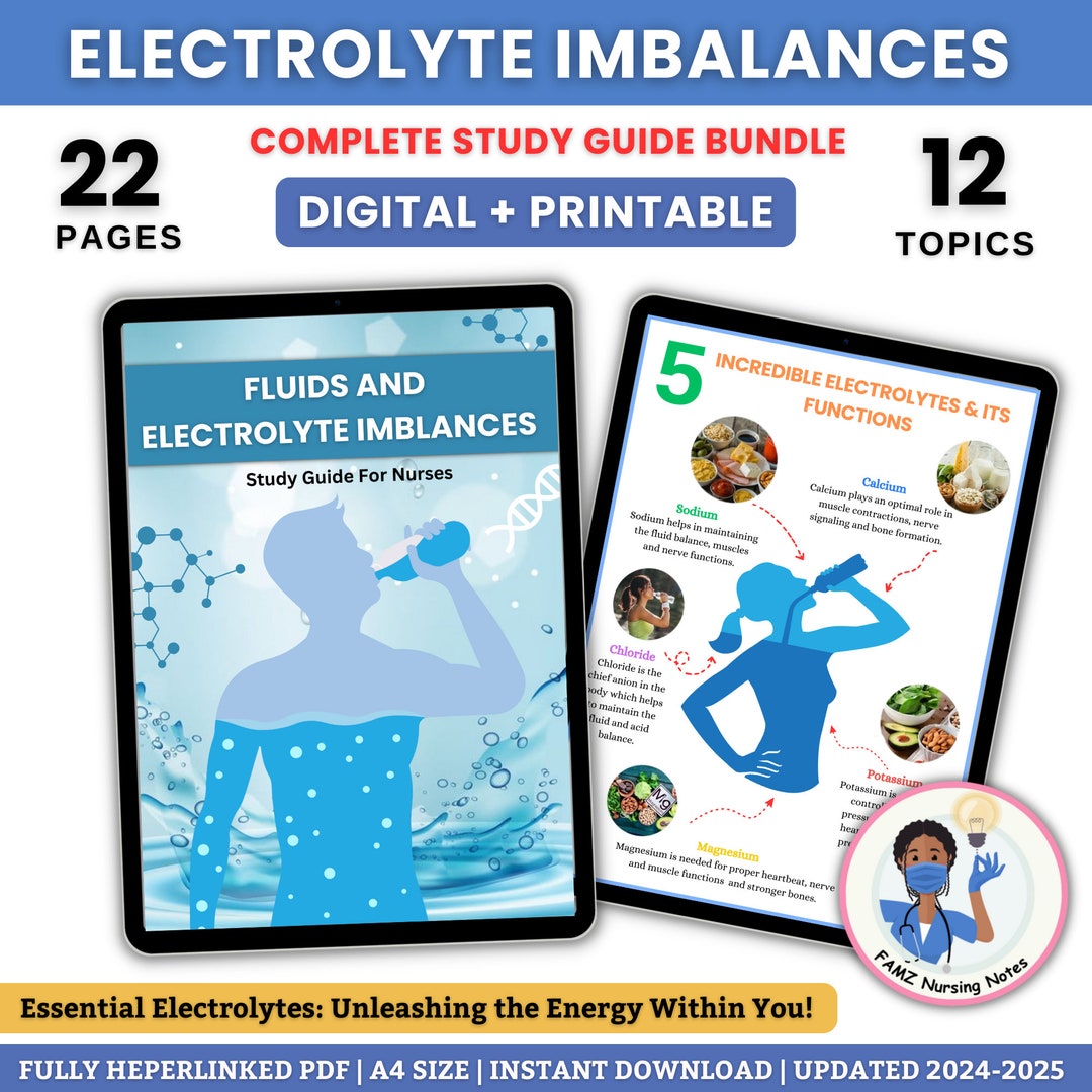 Electrolyte Imbalances Complete Study Guide 20 Pages | Nursing Notes ...