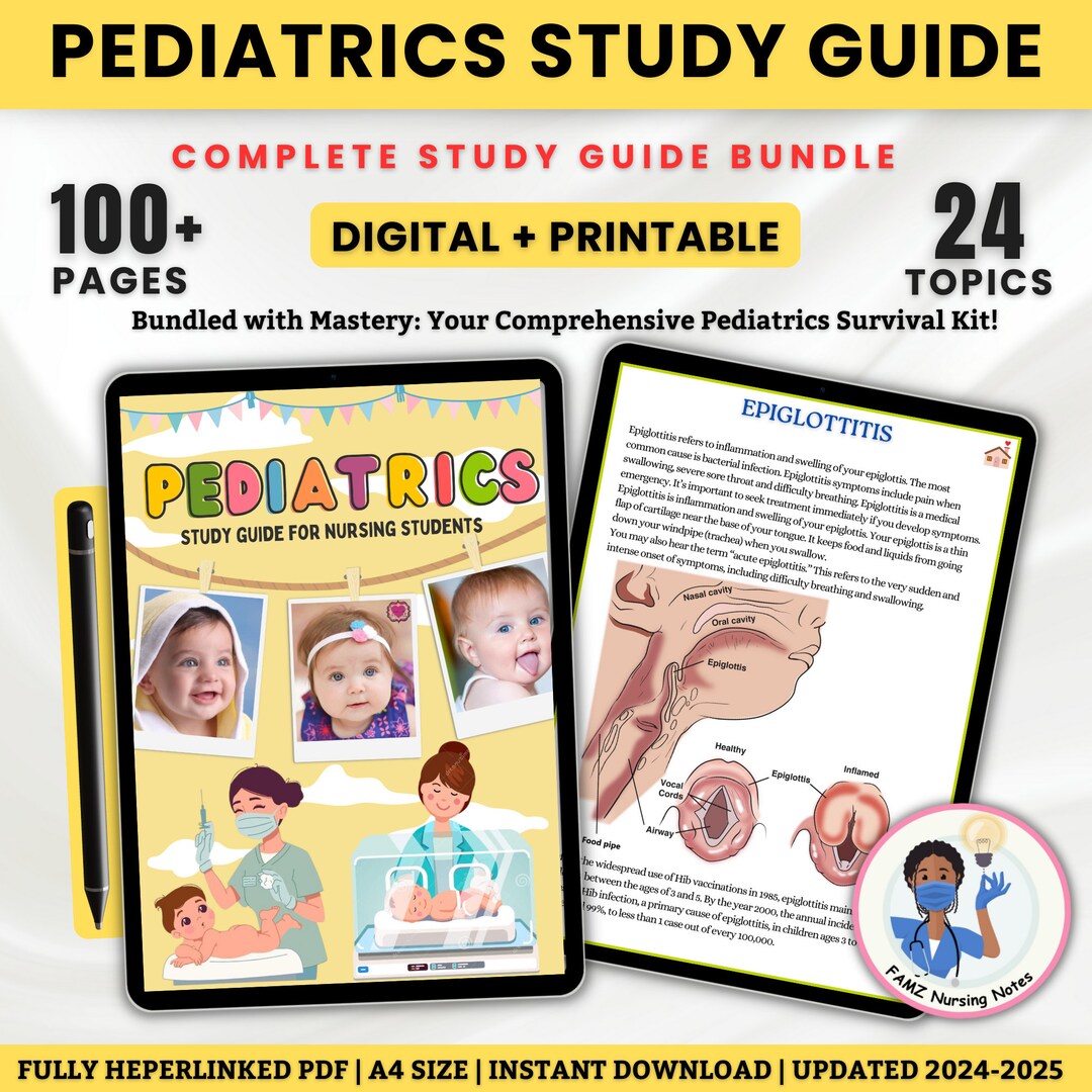 Pediatric Nursing Notes Bundle 100+ Pages | Nursing Notes | Pediatric ...