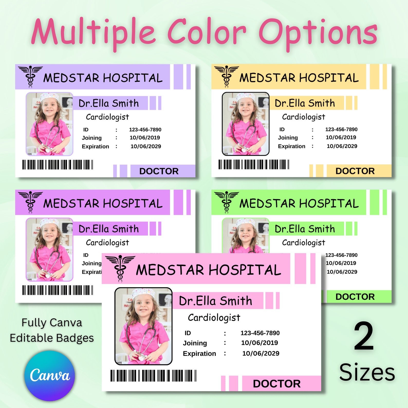 Kids Doctor ID Name Badge Doctor Badge Nurse Name Badge Medical ID ...
