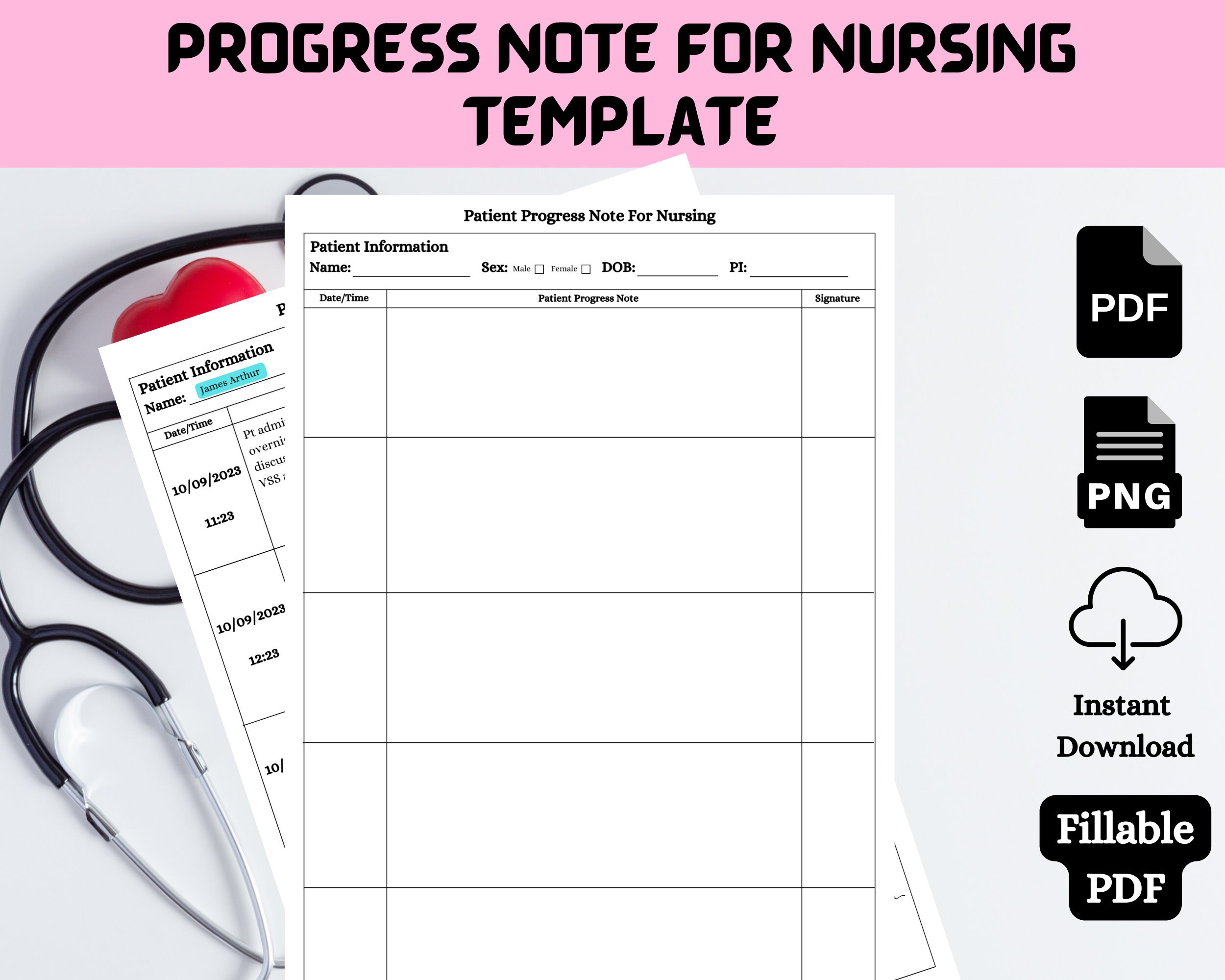 Nursing Progress Note Template Patient Progress Notes Nurse Progress ...