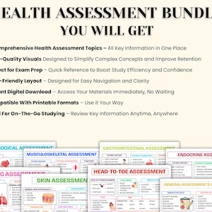 Health Assessment Nursing Bundle | Nurse Assessment | Nursing Notes ...