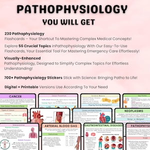 Pathophysiology Flashcards Bundle | Pathophysiology Notes | Nursing ...