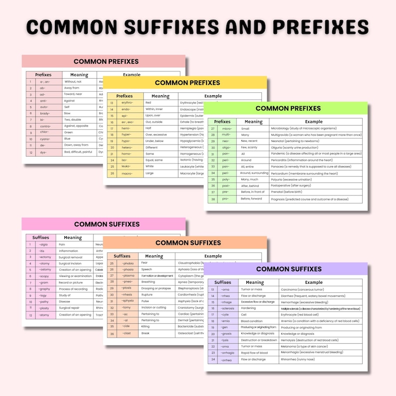 Medical Terminology Flashcards | Medical Terminology Prefixes and ...