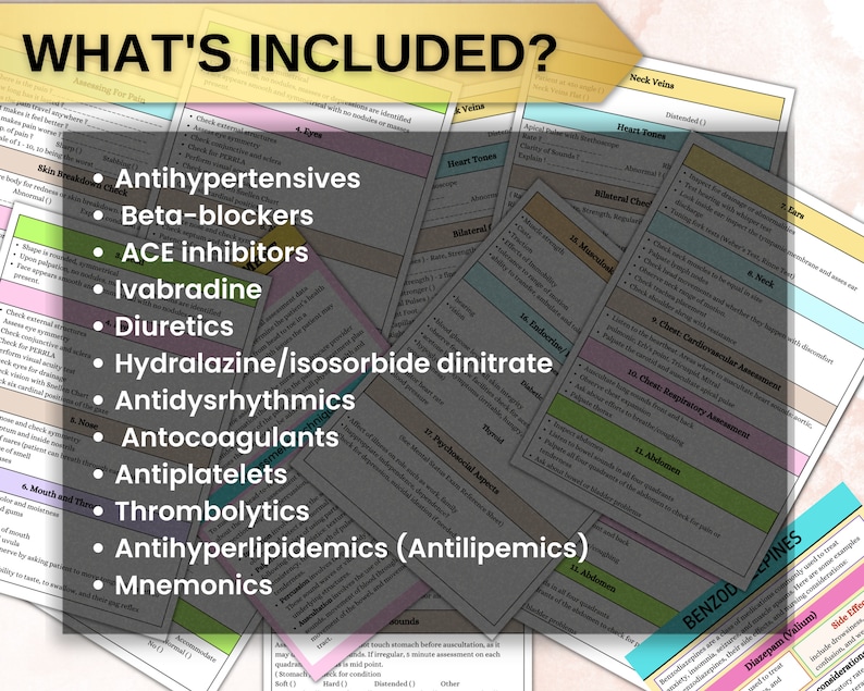 Cardiovascular Pharmacology Notes Nursing Student Notes - Etsy