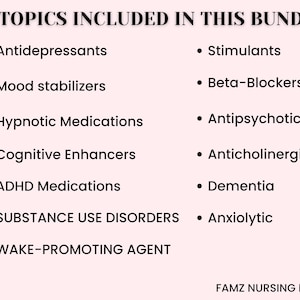 Psychopharmacology Cheat Sheet Bundle | Psychiatric Nursing ...