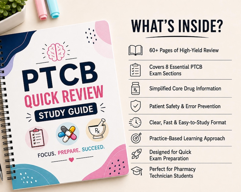 Guide de révision rapide du PTCB | Notes du technicien en pharmacie ...