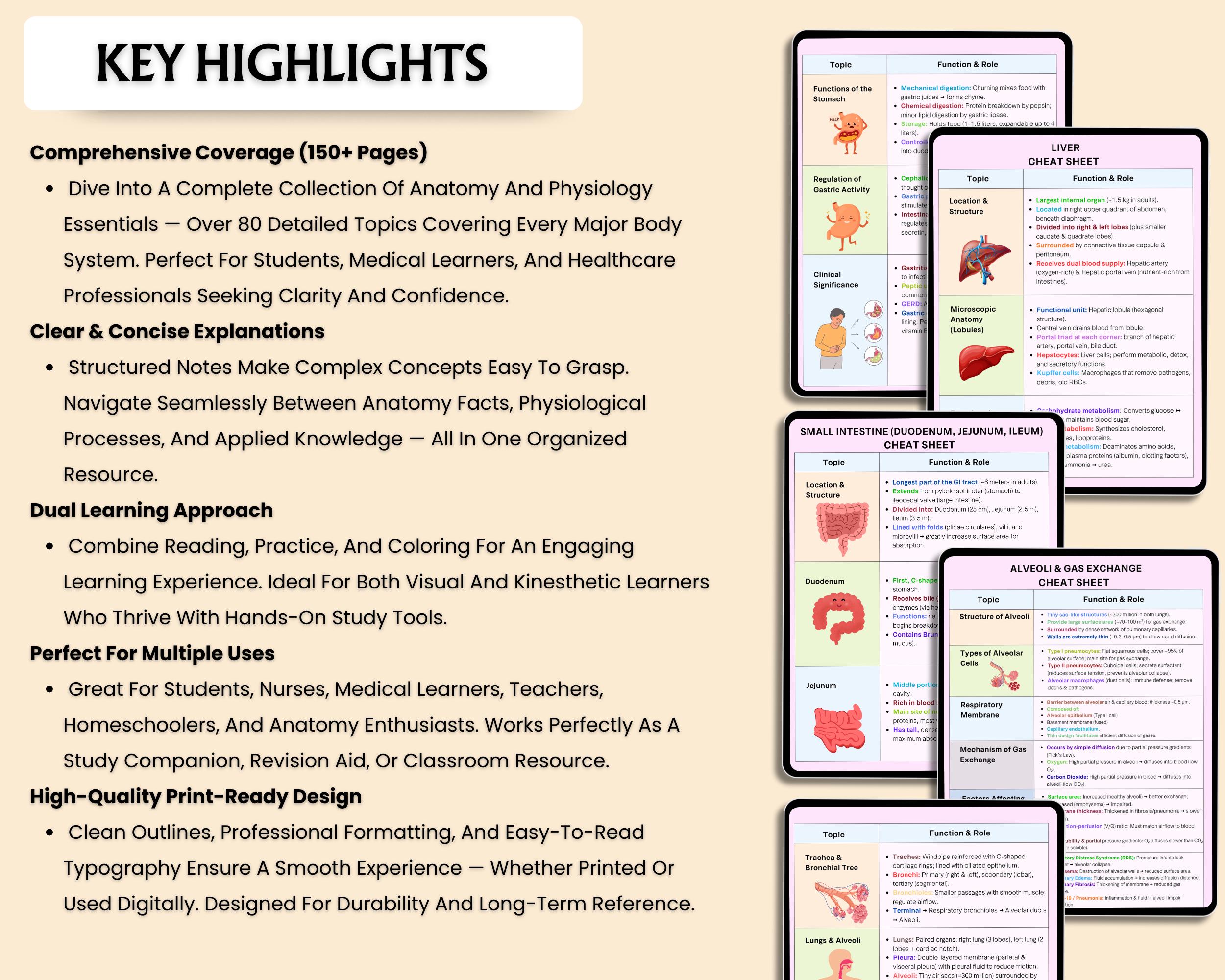 Anatomy and Physiology Cheat Sheet | A&P Study Notes | Human Anatomy ...