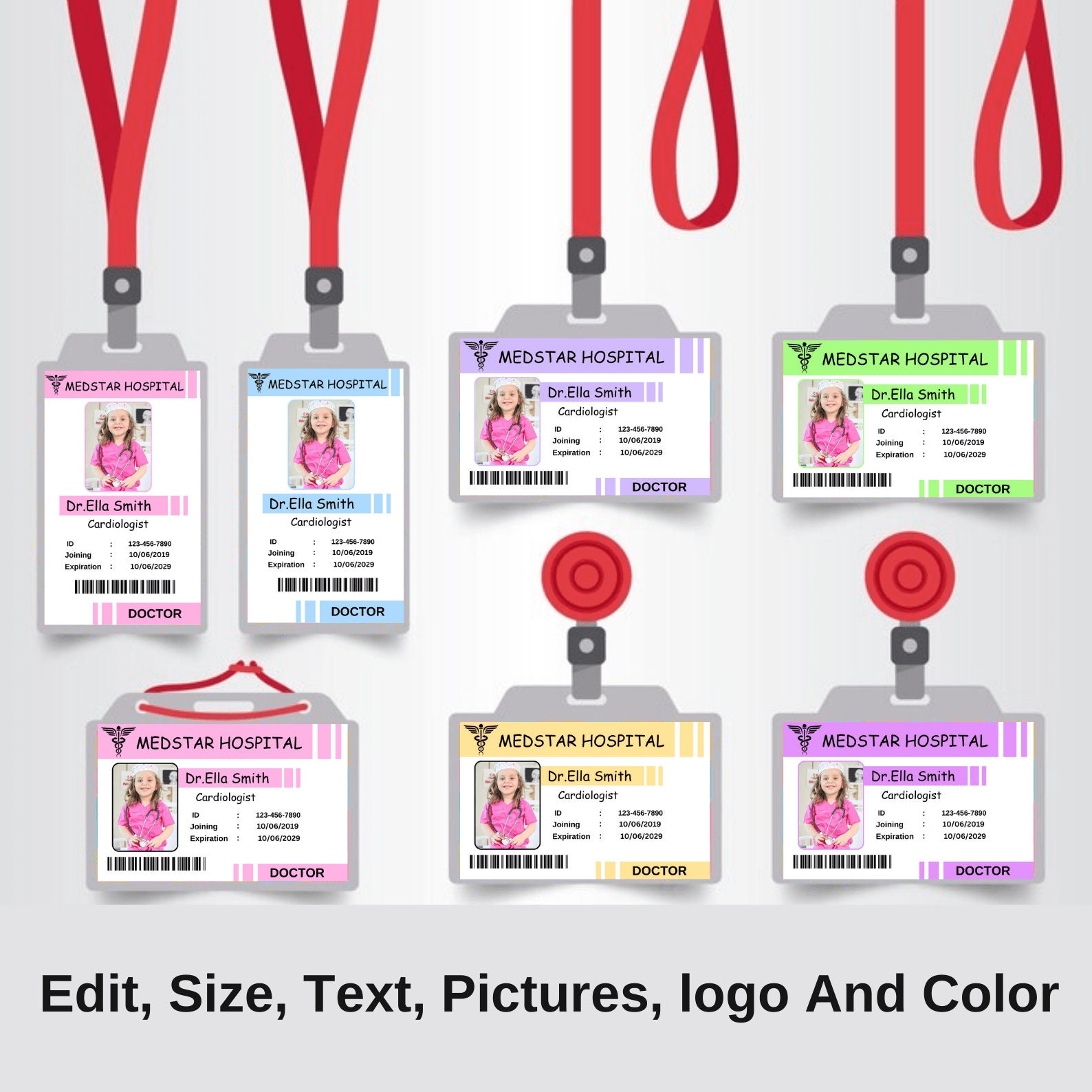 Kids Doctor ID Name Badge Doctor Badge Nurse Name Badge Medical ID ...