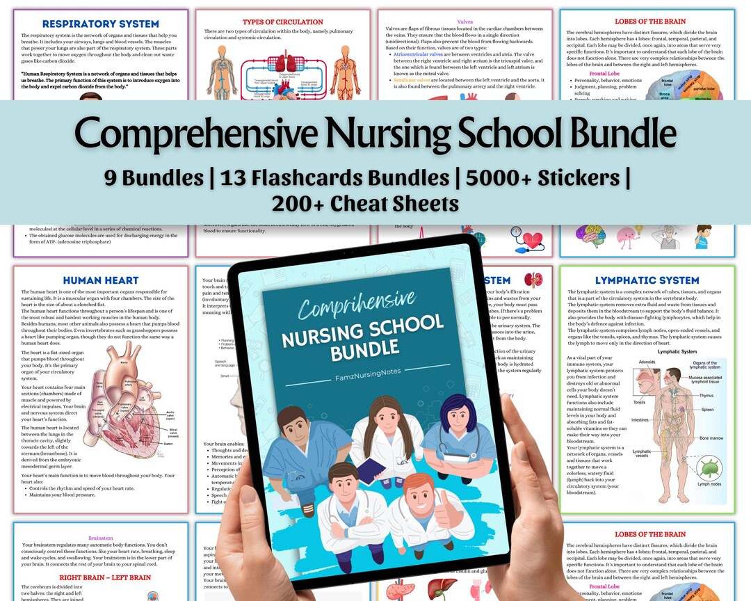 Comprehensive Nursing School Bundle | Nursing Notes | Anatomy ...