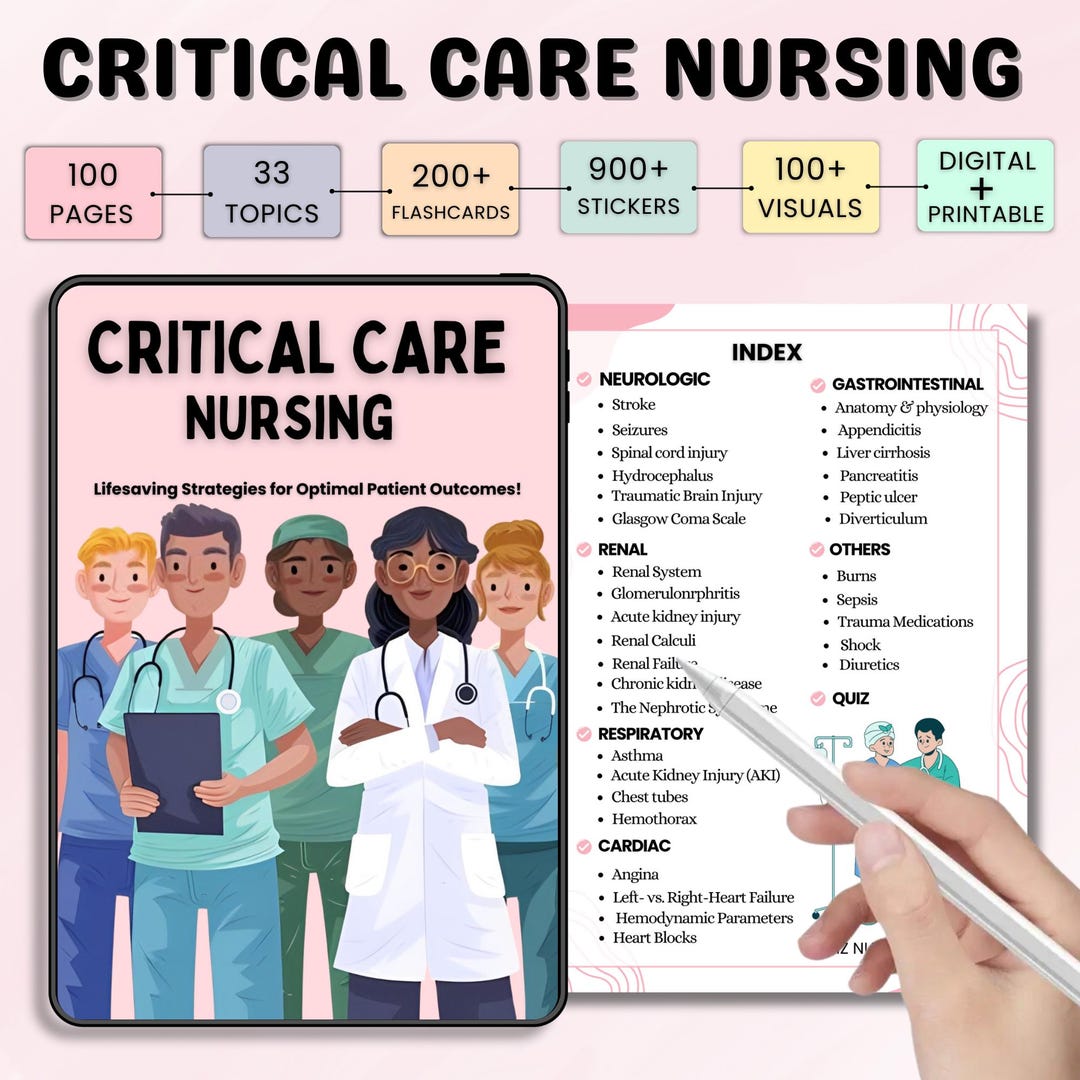 Critical Care Nursing Bundle | 32 Topics | FAMZ Nursing Notes - Etsy
