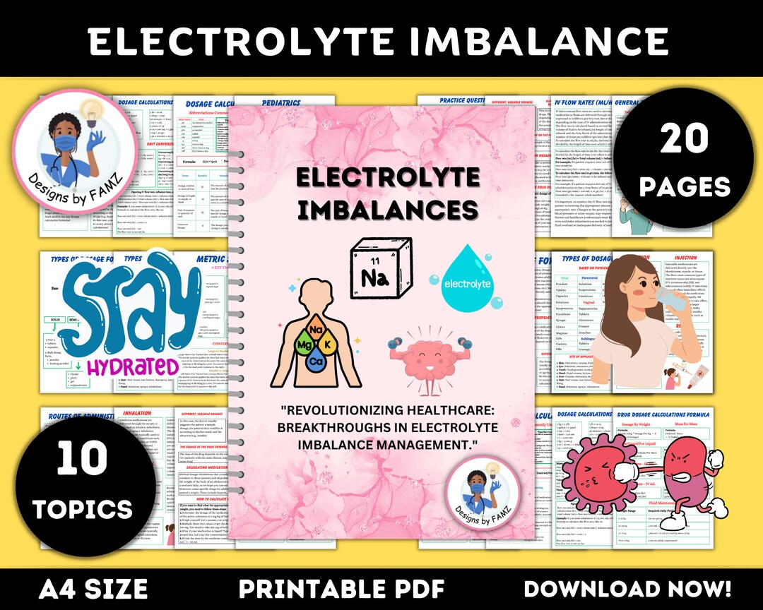 Electrolyte Imbalances Complete Study Guide 20 Pages Nursing - Etsy