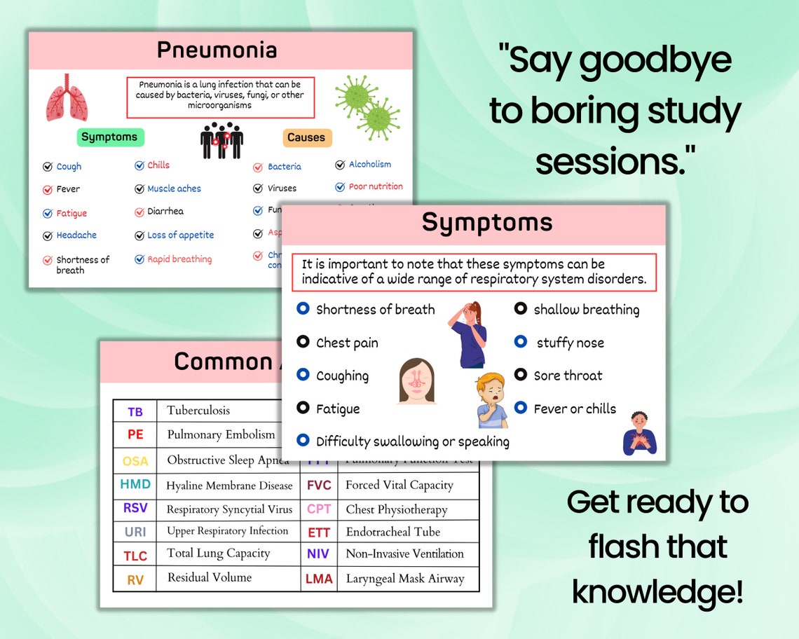 15 Respiratory System Flashcards Printable | Respiratory Therapy ...