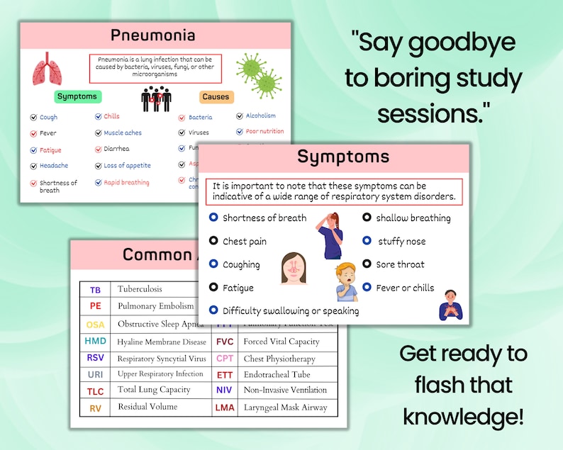 15 Respiratory System Flashcards Printable | Respiratory Therapy ...