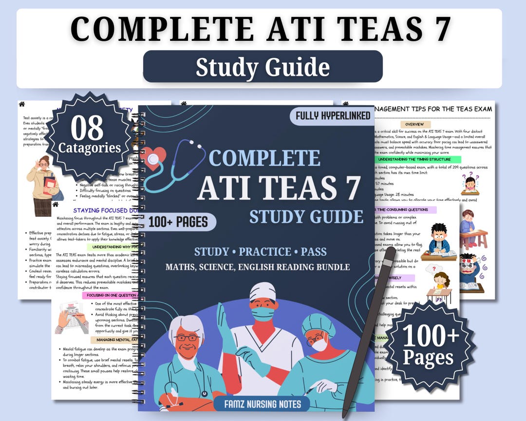 Complete ATI TEAS 7 Study Guide 2026 | 100+ Pages | Math, Science ...