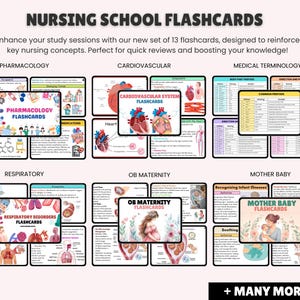 Nursing Flashcards Bundle, Anatomy, Pharmacology, Cardiovascular, OB ...