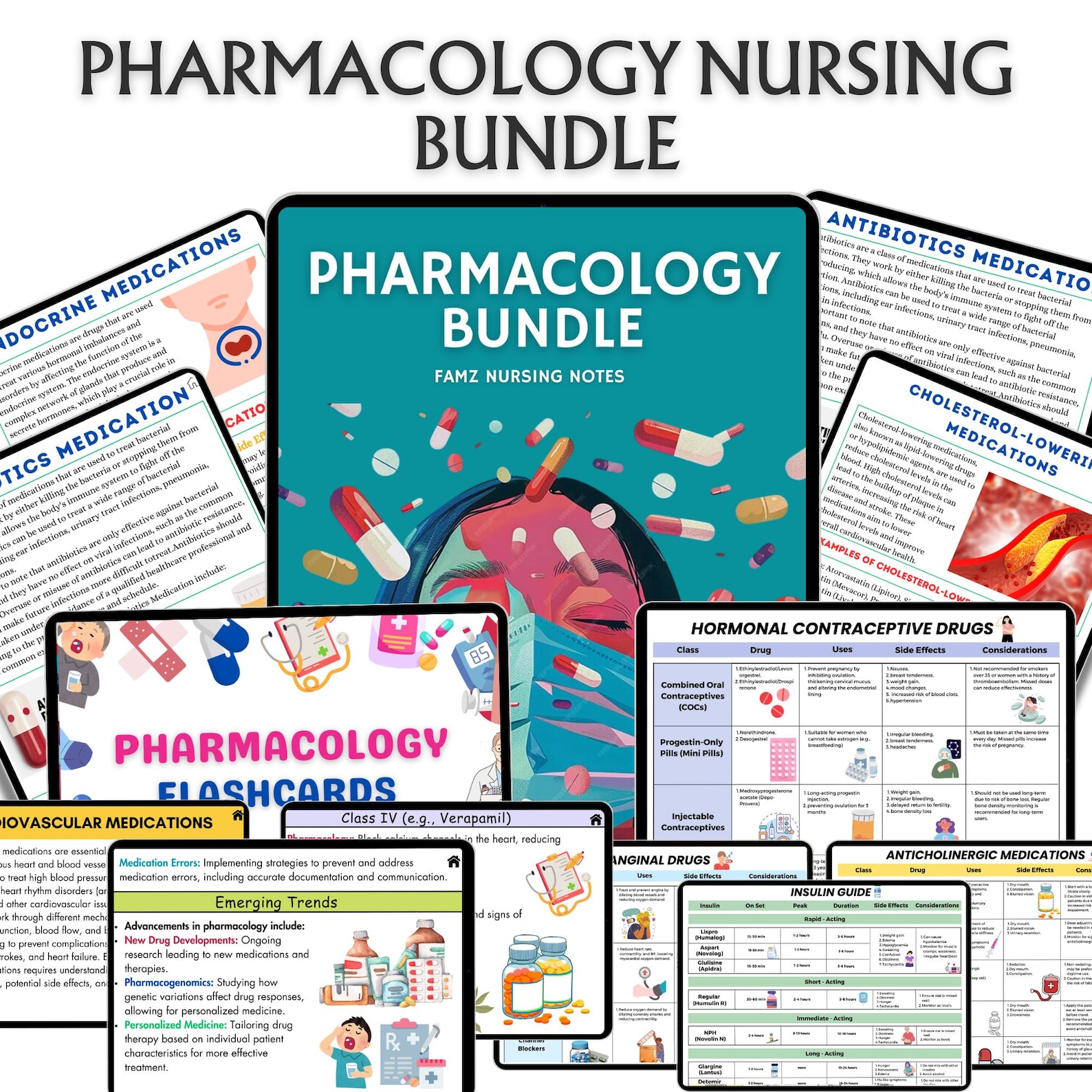 Advance Nursing School Notes Mega Bundle Vol 1 & 2 With Flashcards ...