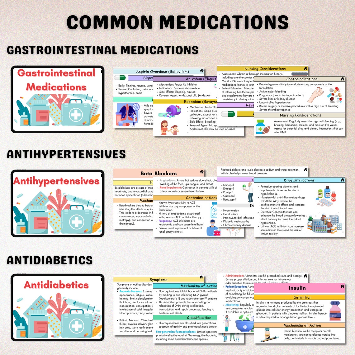 300+ Common Medications Flashcards | Nclex Medications | Medication ...