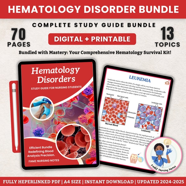 Hematology Nursing Notes - Etsy