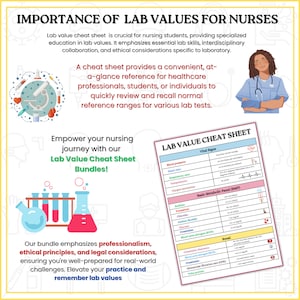 6 Pages Lab Values Cheat Sheet & Memory Tricks | Lab Values Nursing ...