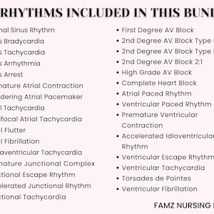 ECG Rhythm & Arrhythmias Cheat Sheet | ECG Study Guide | Nursing Notes ...