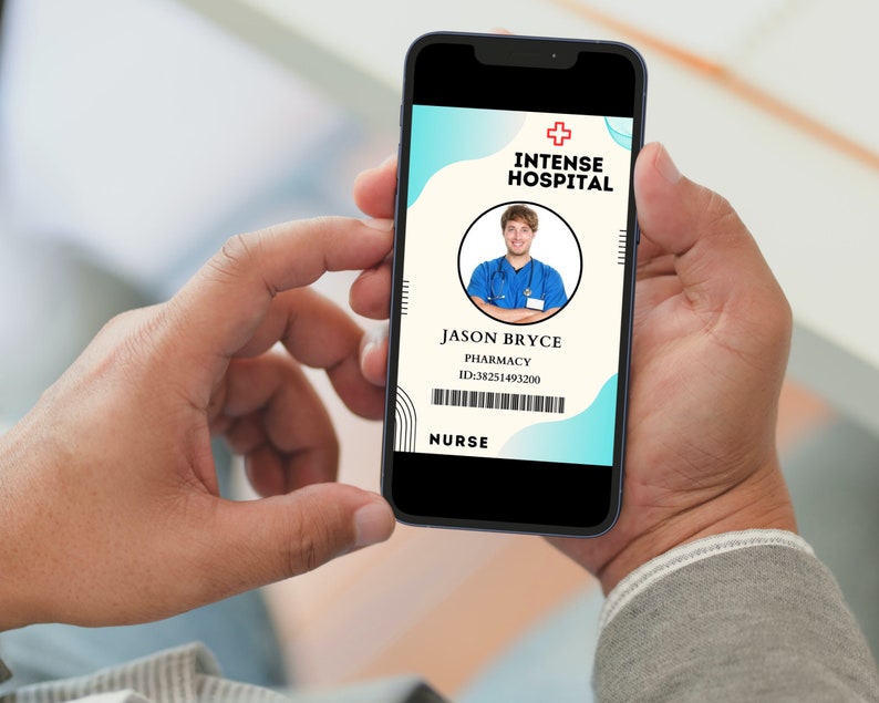 Doctor ID Badge Editable Hospital Staff ID Doctor Name - Etsy