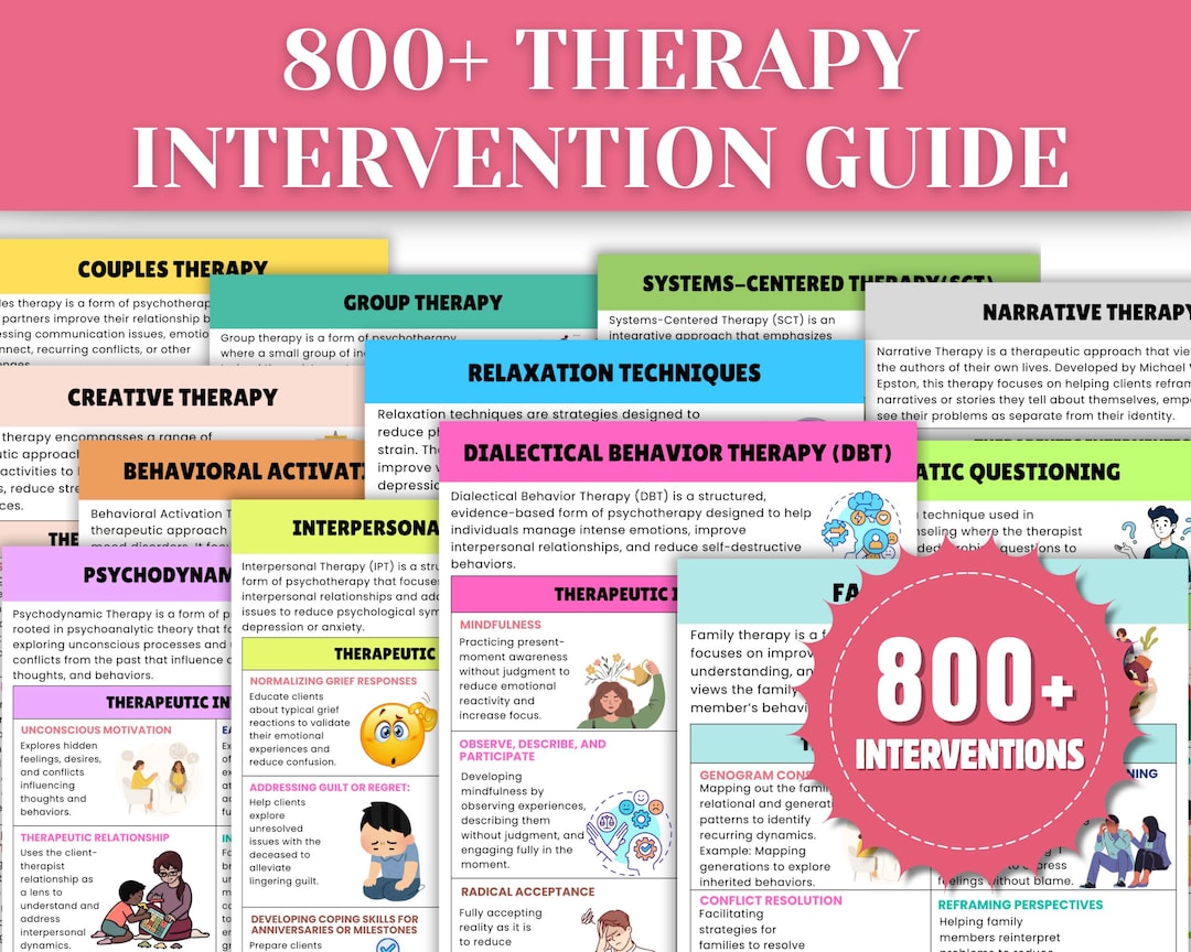 800 Therapy Interventions Mental Health Guide Therapy Notes Counseling ...
