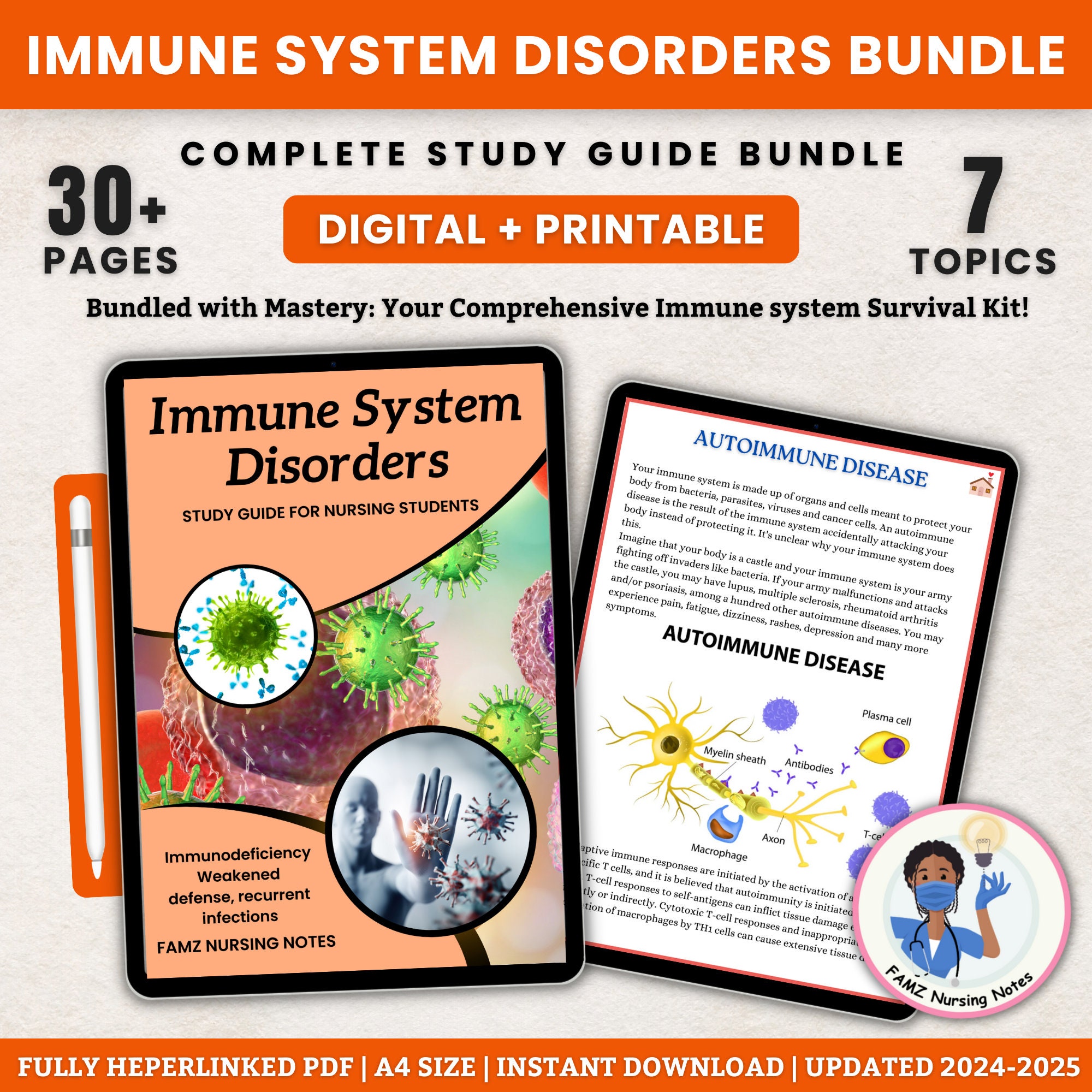 Immune System Notes Immune System Disorders Nursing Notes Autoimmune ...