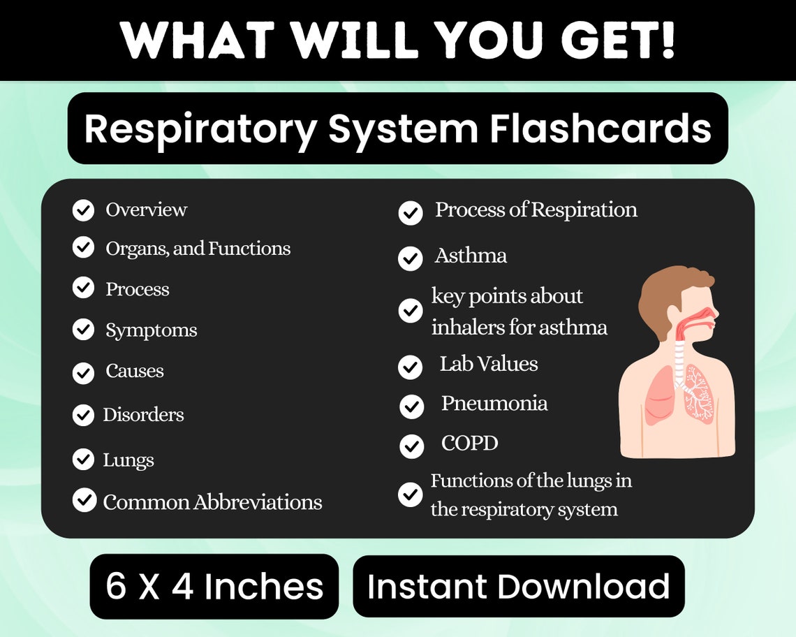 15 Respiratory System Flashcards Printable Respiratory Therapy ...