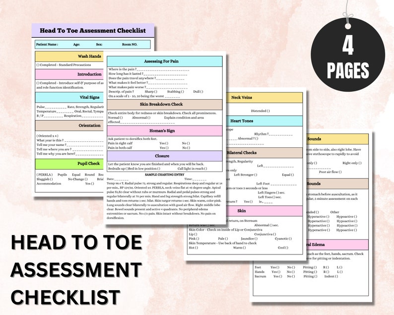Head-to-toe-assessment Template Nursing Study Guide Nursing Notes ...