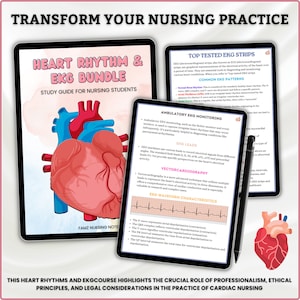 Heart Rhythm & EKG Study Guide, EKG Interpretation, Dysrhythmias ...