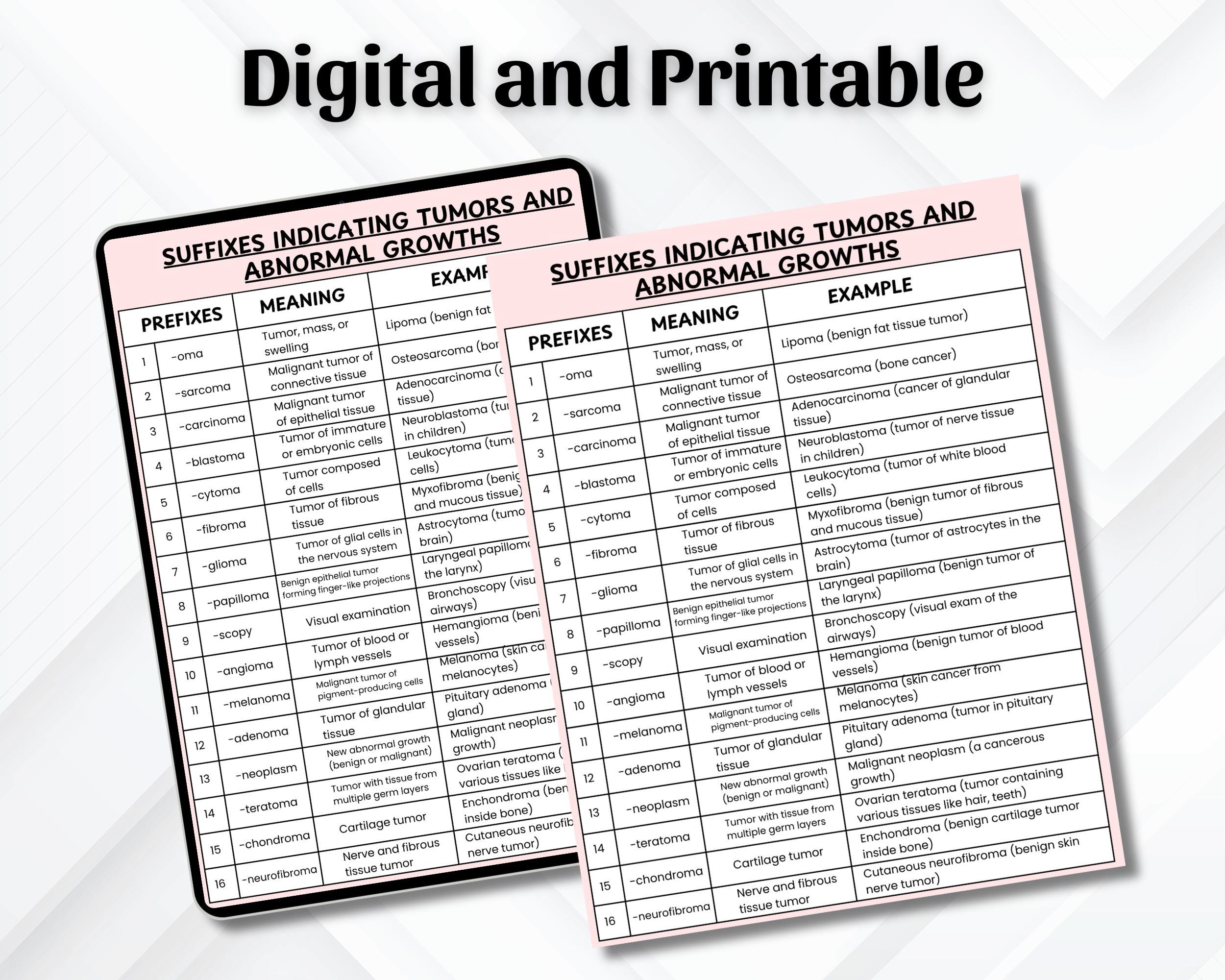 Complete Medical Terminology Prefixes and Suffixes Bundle | Medical ...
