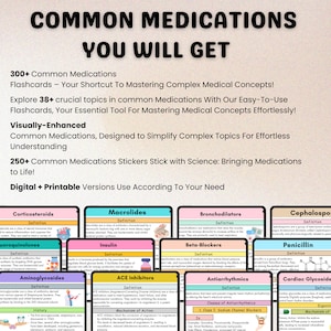 300+ Common Medications Flashcards | Nclex Medications | Medication ...