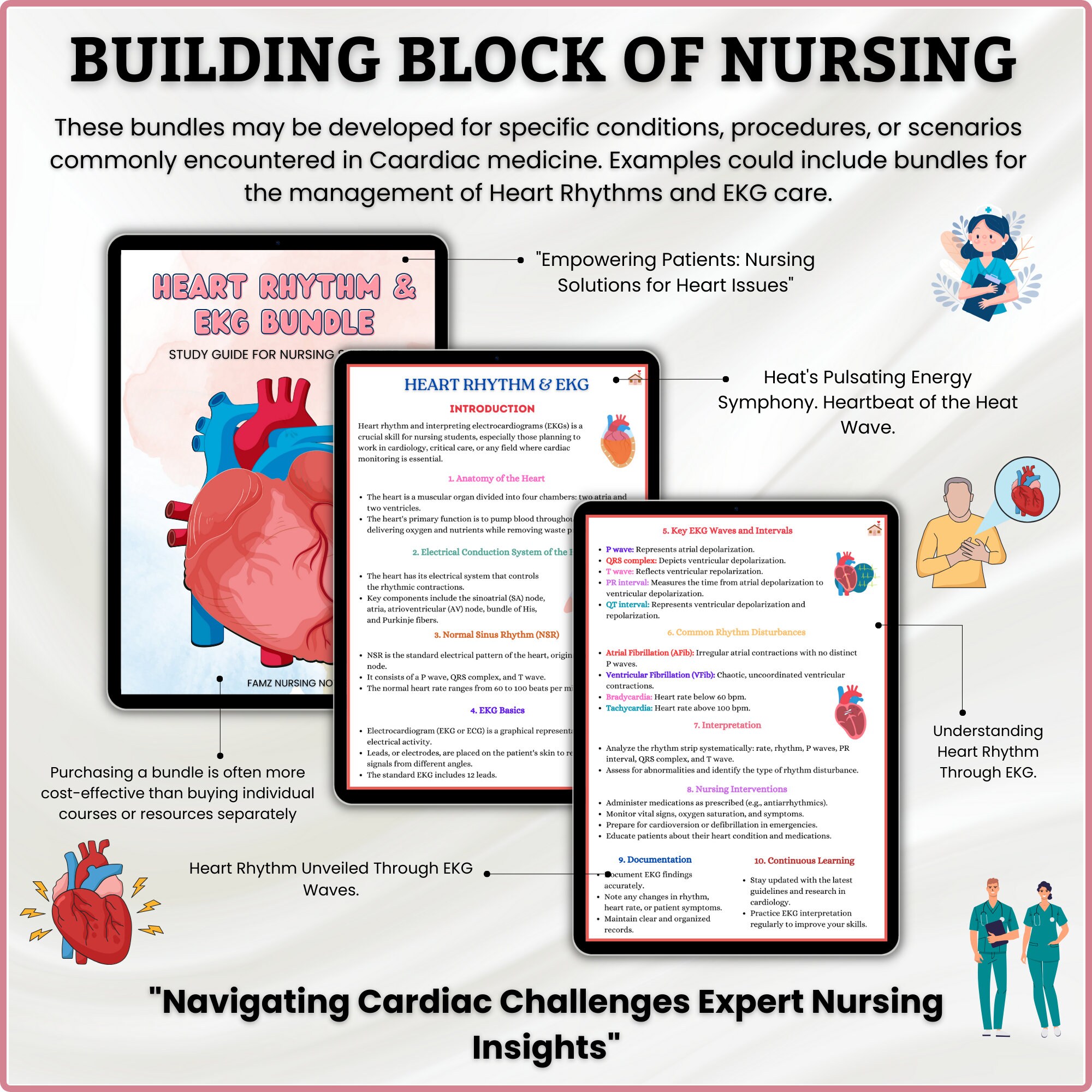 Heart Rhythm & EKG Study Guide, EKG Interpretation, Dysrhythmias ...