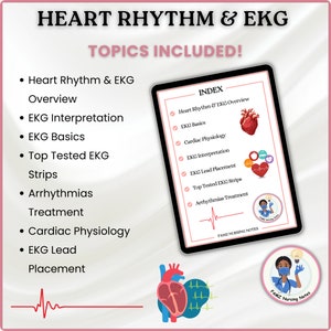 Heart Rhythm & EKG Study Guide, EKG Interpretation, Dysrhythmias ...