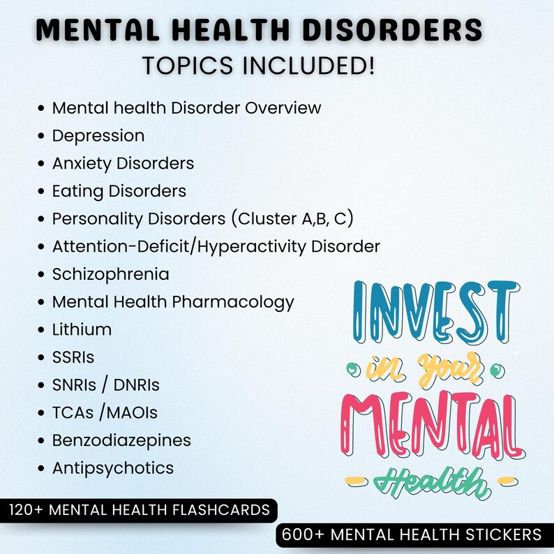 Mental Health Disorders Bundle | Mental Health Nursing Notes | Nursing ...