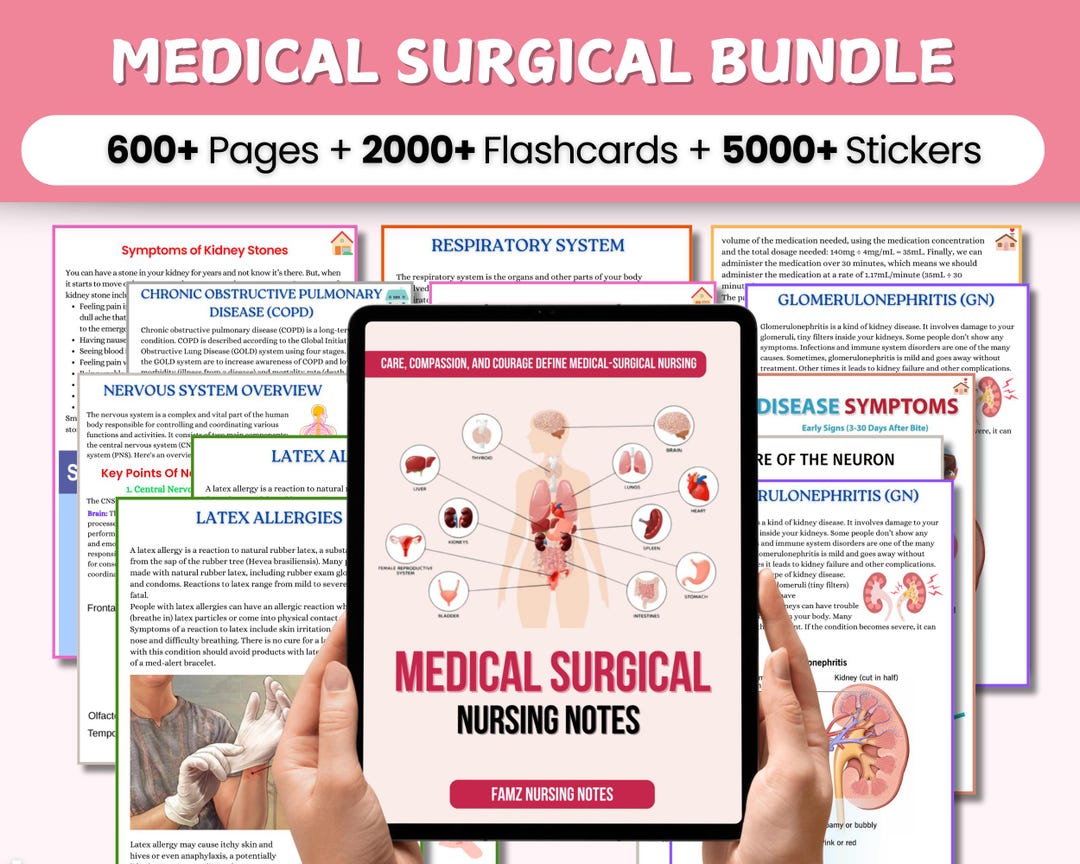 Med Surg Notes Bundle | Medical-surgical Nursing | Nursing Study Guide ...