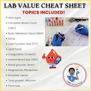 6 Pages Lab Values Cheat Sheet & Memory Tricks | Lab Values Nursing ...