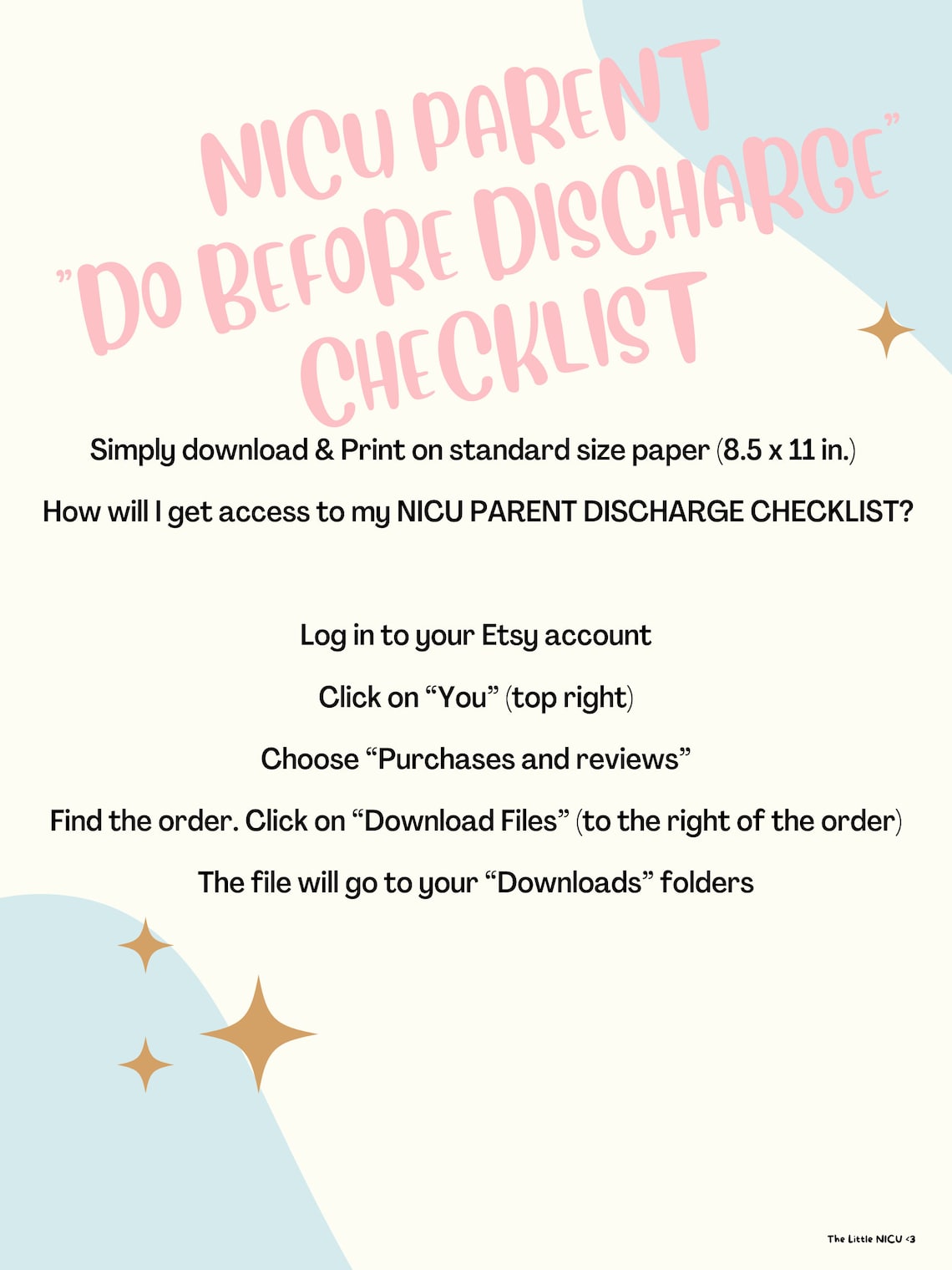 NICU Parent Checklist NICU Discharge NICU Parents Baby - Etsy