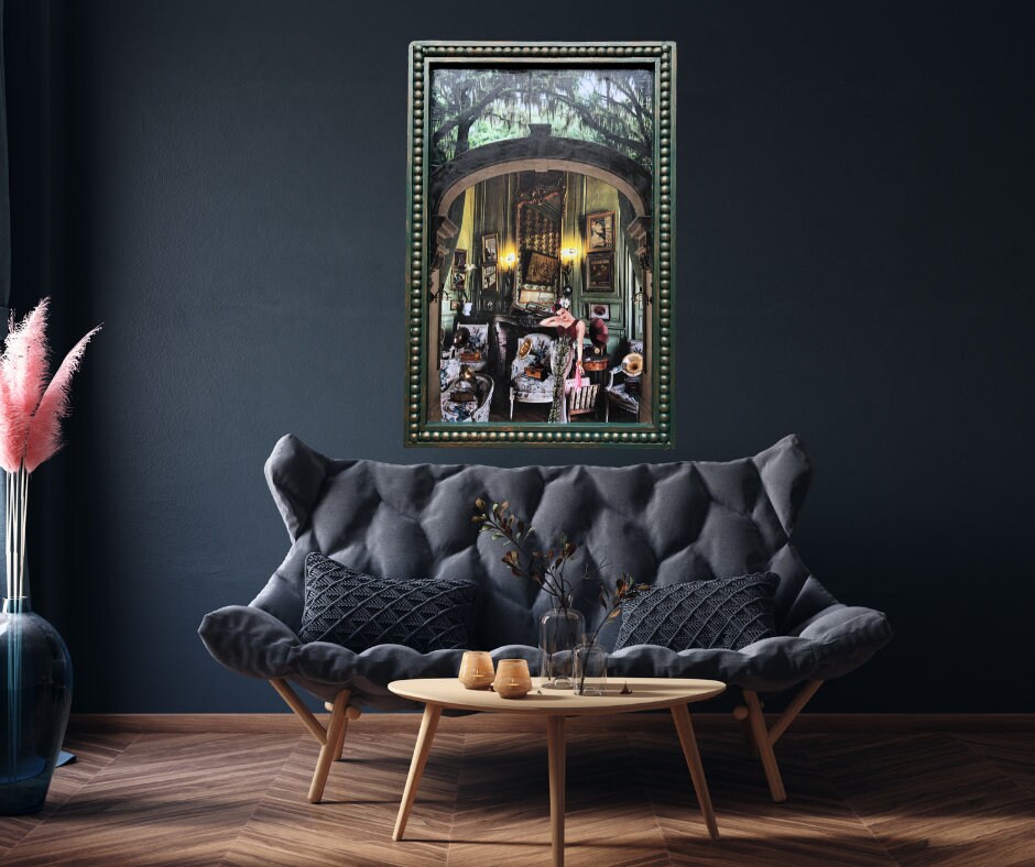 Vintage Jazz Pin up Collage on Wood Panel, Original Handmade Collage ...