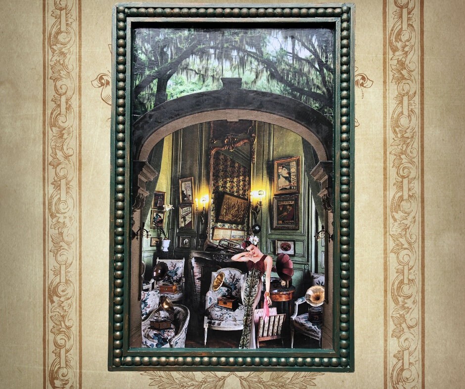 Vintage Jazz Pin up Collage on Wood Panel, Original Handmade Collage ...