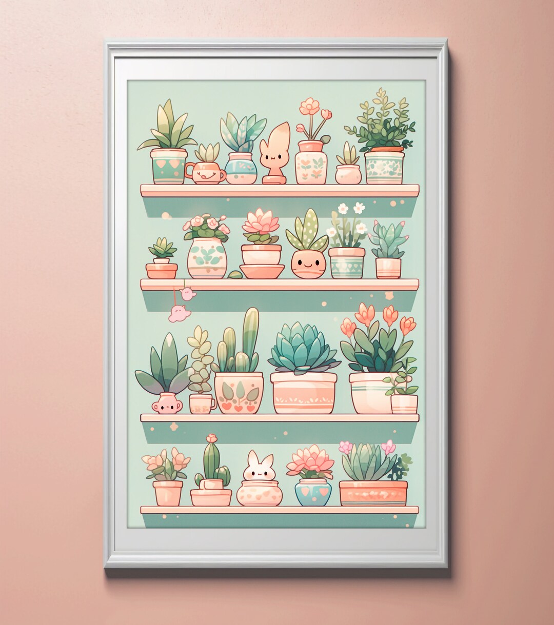Room Garden Kawaii Mural Premium Art Print Pastel Botanical Wall ...