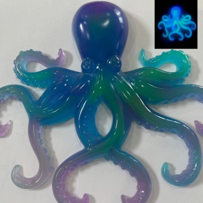 Resin Octopus Glow in the Dark - Jellyfish - Octopus - Nautical Wall ...